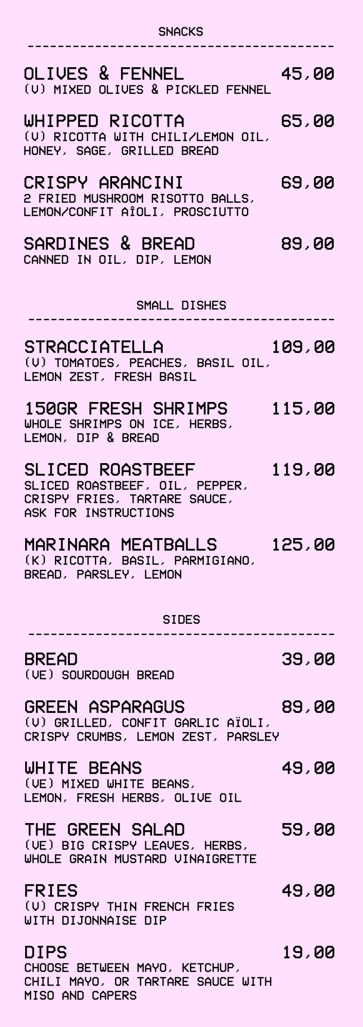 Menu » A crunchy celebration | Palazzo Diner