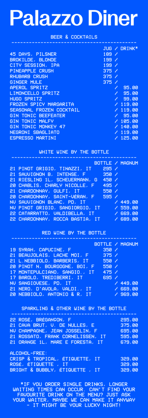 Menu » A crunchy celebration | Palazzo Diner